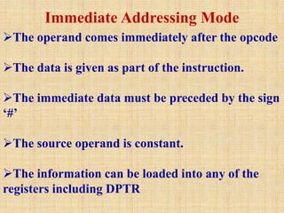 Microcontroller 8051 addressing modes | PPTX