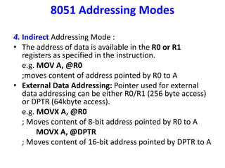 8051 addressing modes & instruction set | PPTX | Programming Languages | Computing