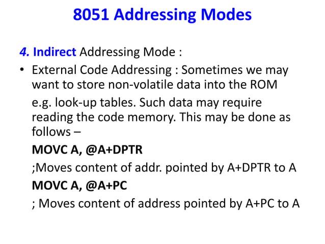8051 addressing modes & instruction set | PPT
