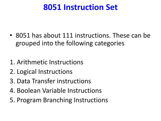 8051 addressing modes & instruction set | PPT