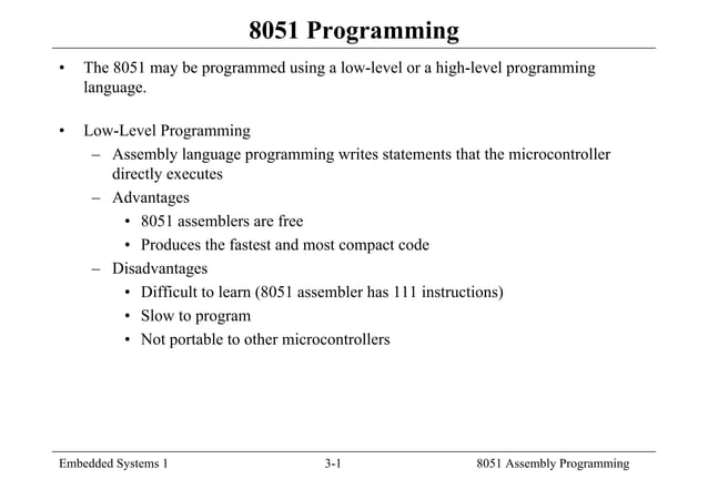 8051 assembly programming | PDF