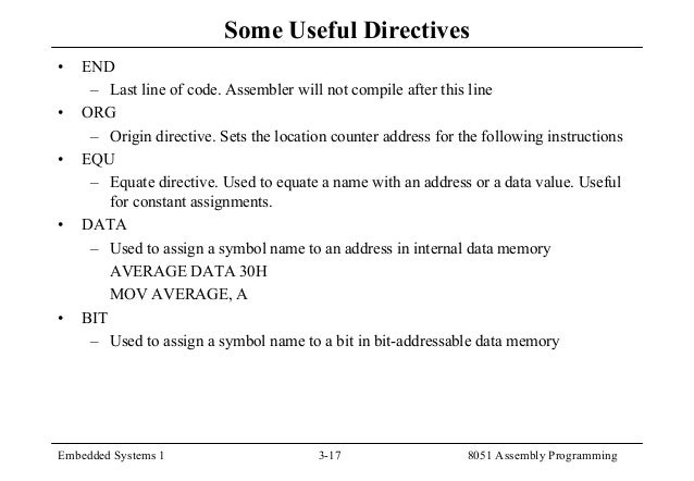 8051 Assembly Programming
