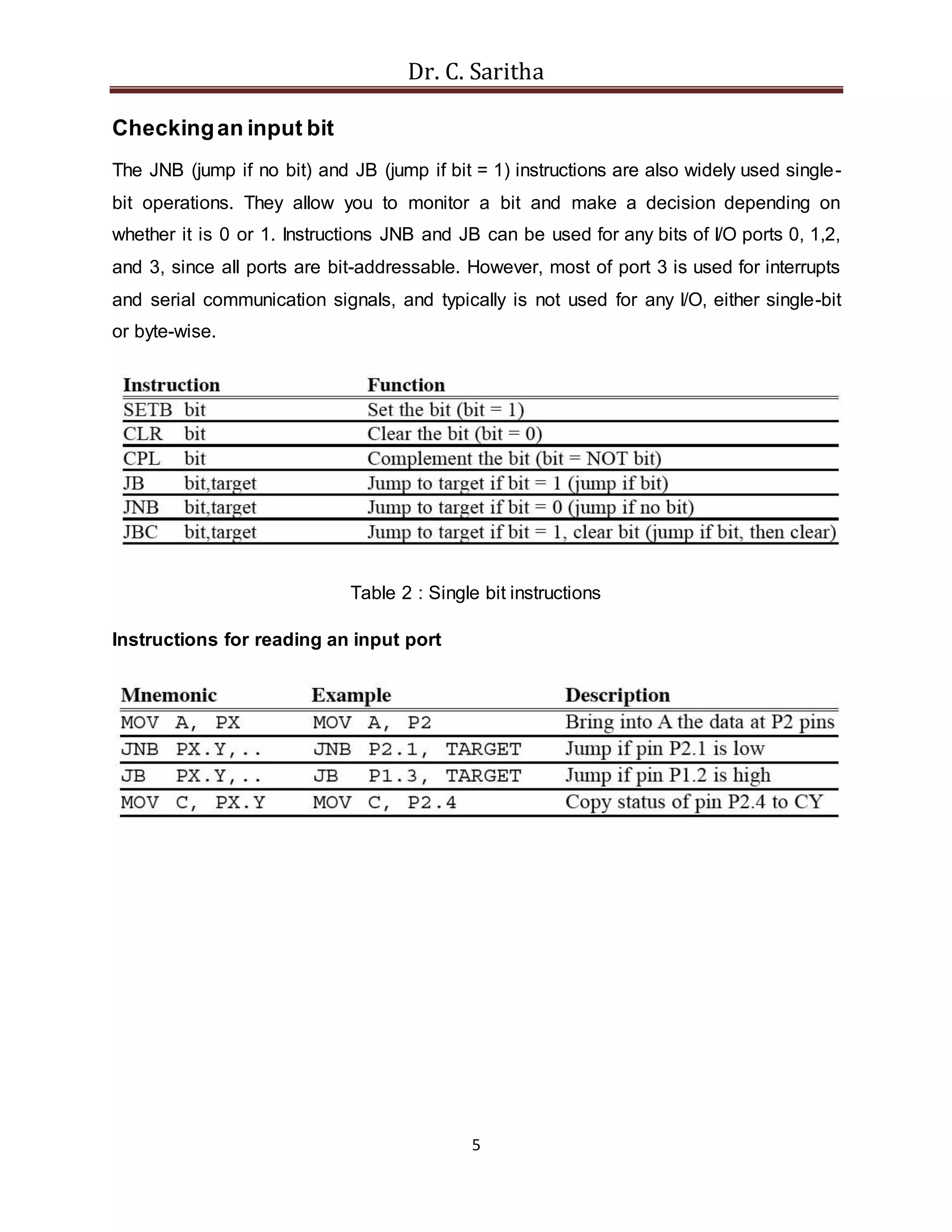 8051 data type and directives | DOCX