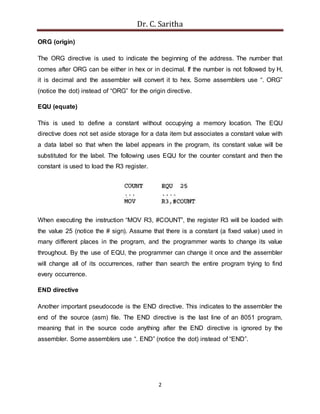 8051 data types and directives | DOCX