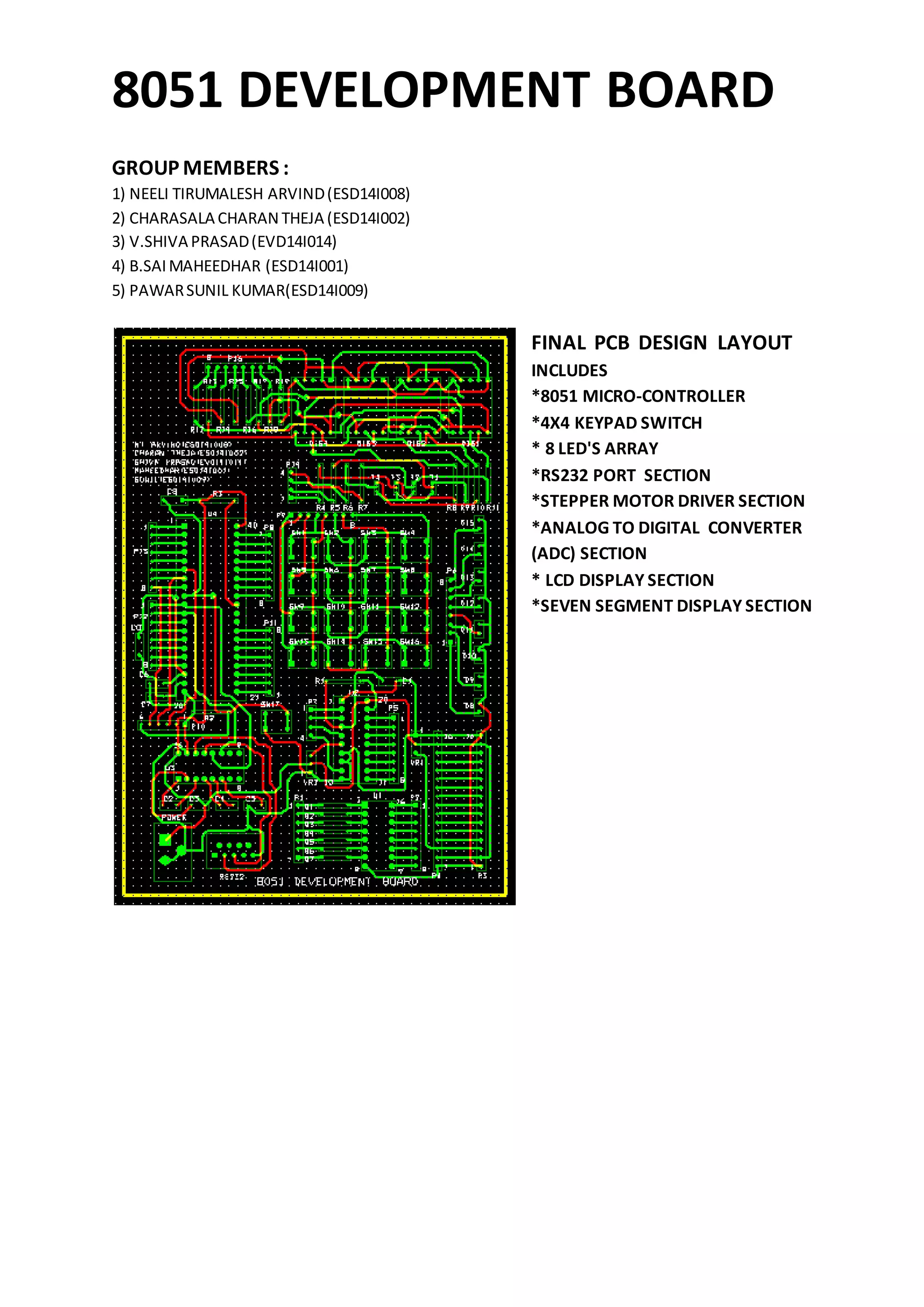 8051 development board project report | DOCX