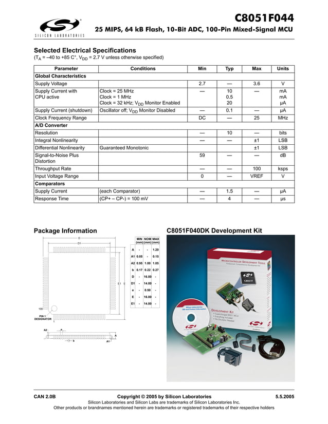 8051f044 | PDF | Computer Peripherals | Computing