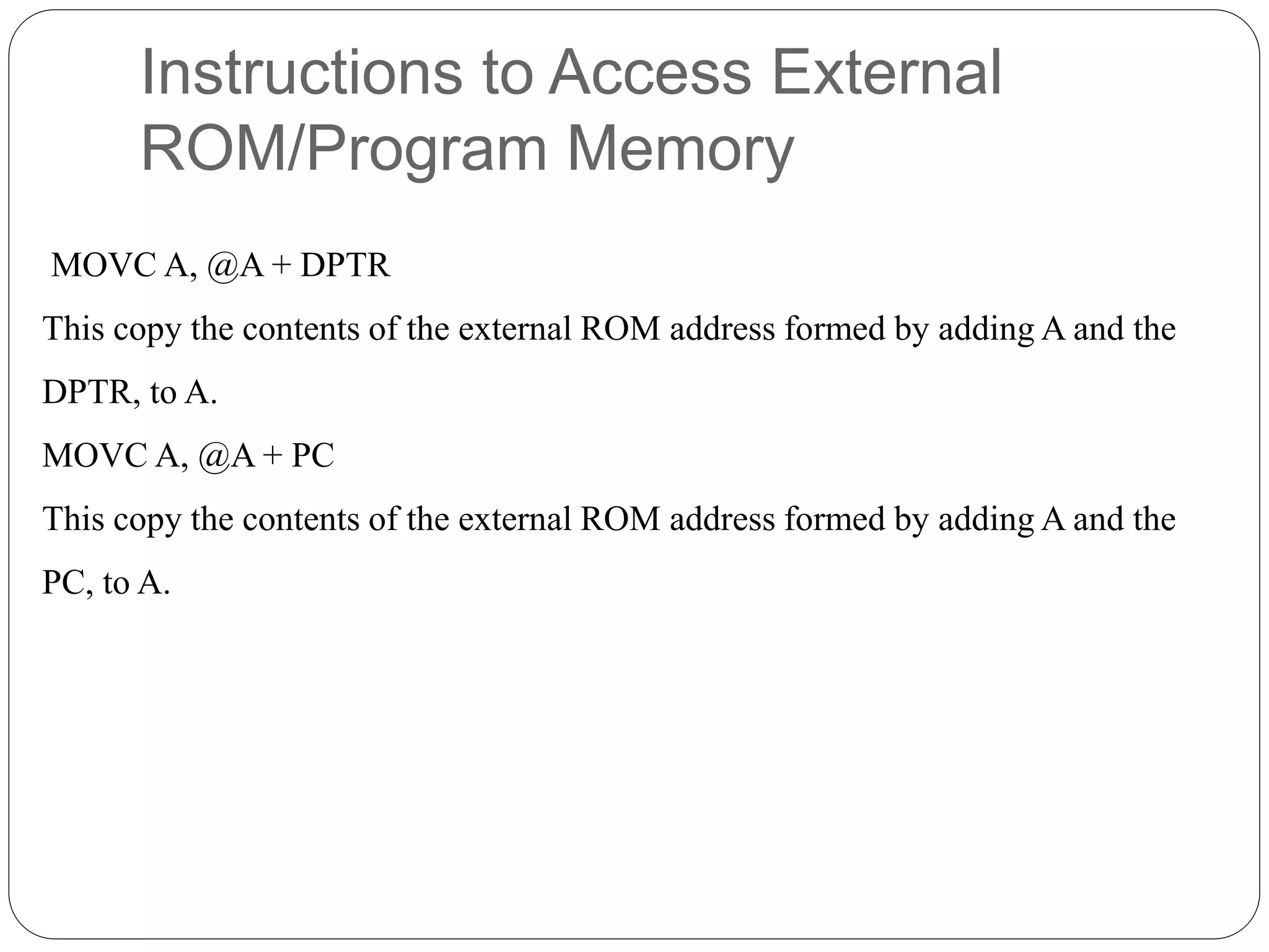 8051 instruction set | PPTX | Programming Languages | Computing