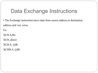 8051 instruction set | PPTX | Programming Languages | Computing