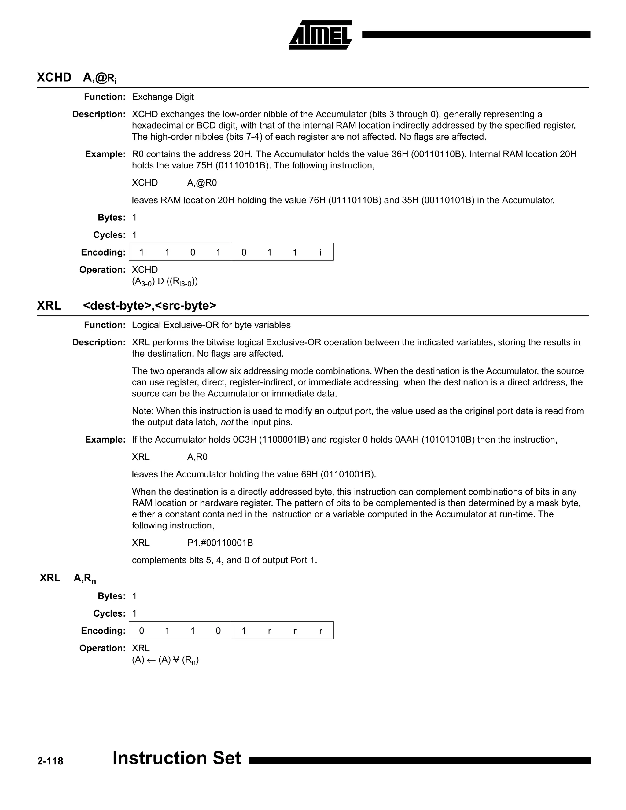 8051 instruction set | PDF