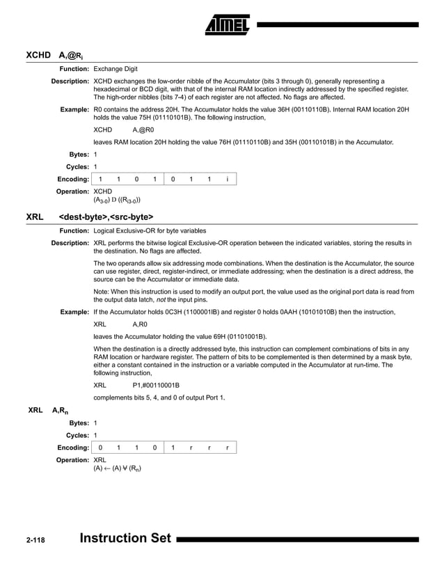 8051 instruction set | PDF