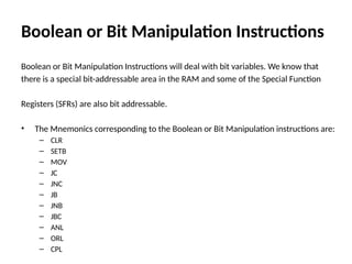 Explanation about 8051 Instruction with examples | PPT