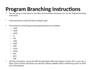 Explanation about 8051 Instruction with examples | PPT
