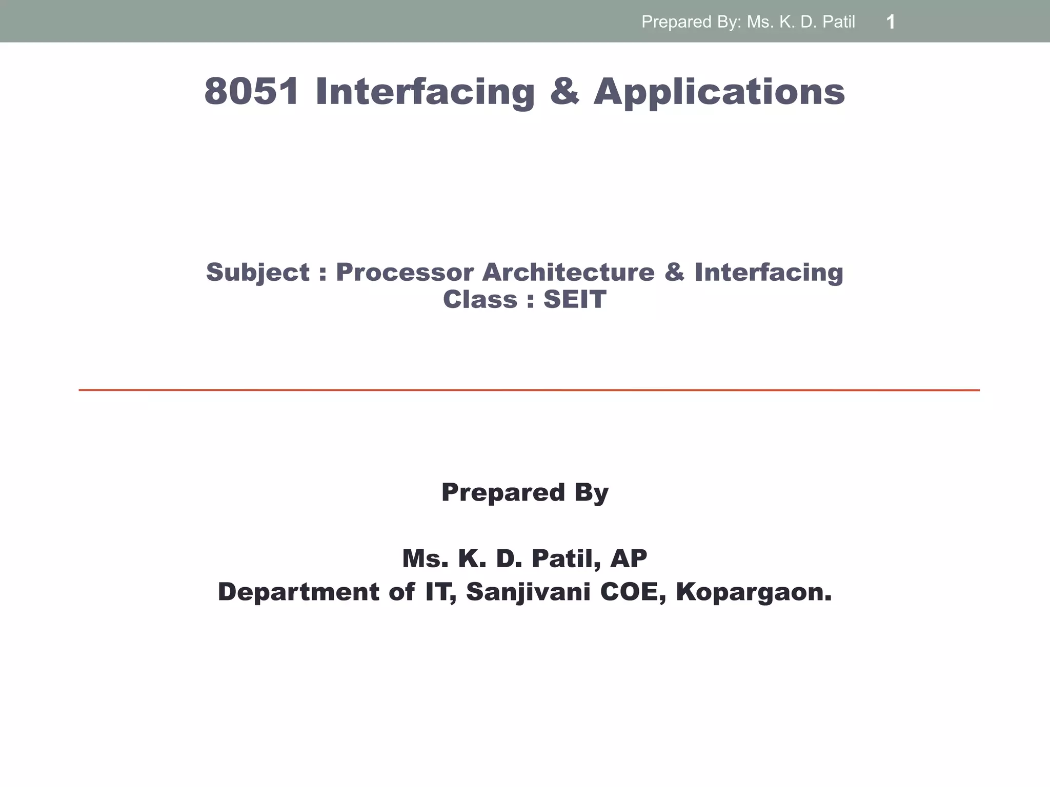 8051 interfacing | PDF