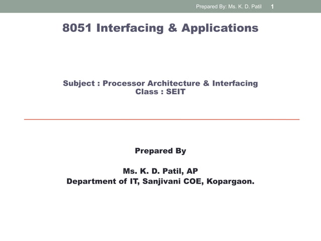 8051 interfacing | PDF | Computer Peripherals | Computing
