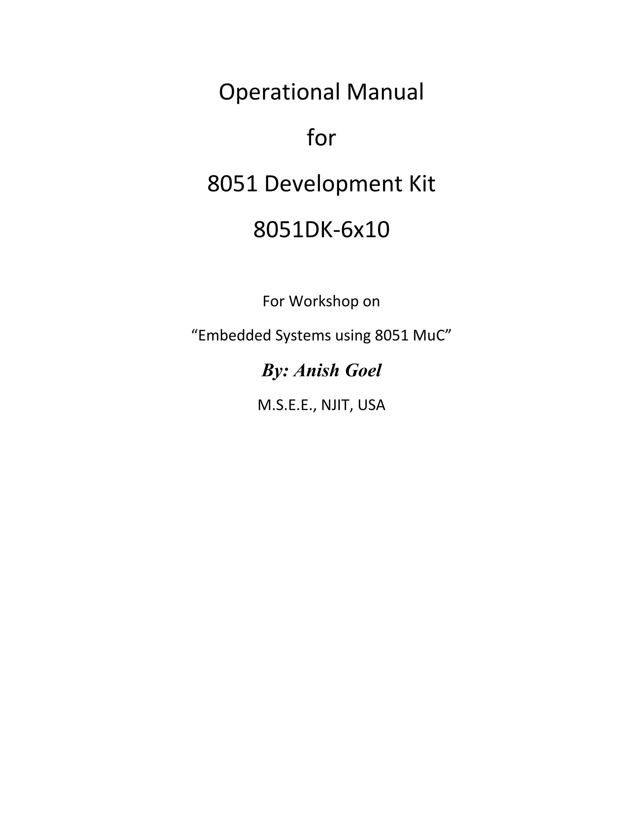 8051 kit manual | PDF