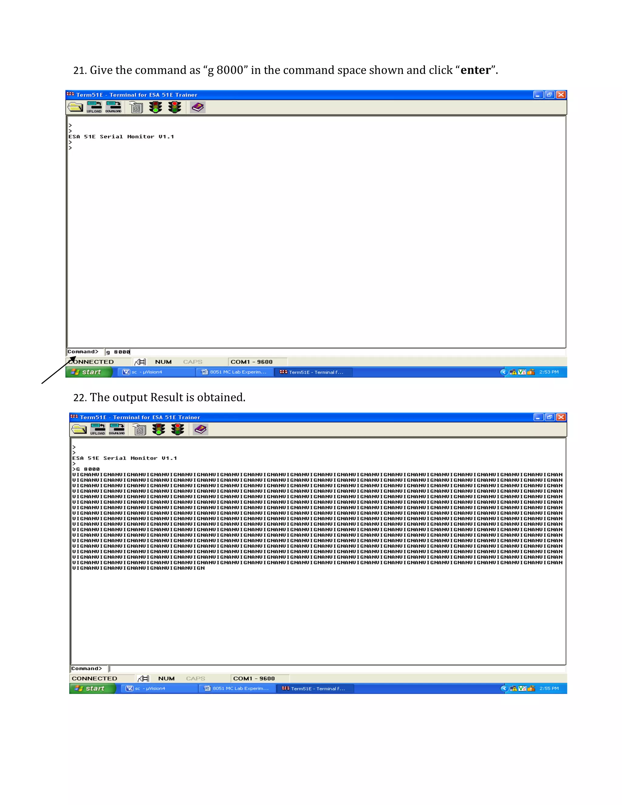 8051 mc lab experiments screenshot manual | PDF