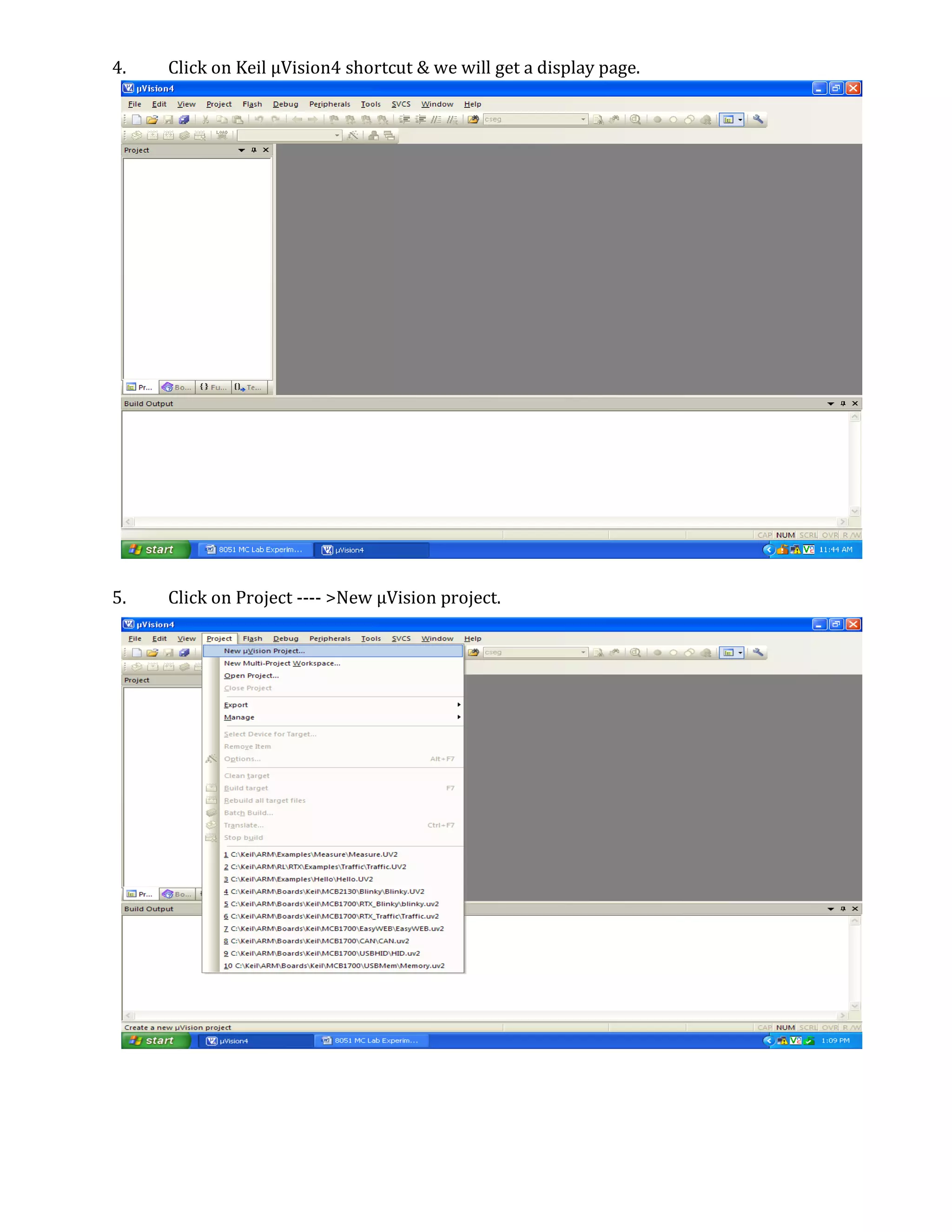 8051 mc lab experiments screenshot manual | PDF