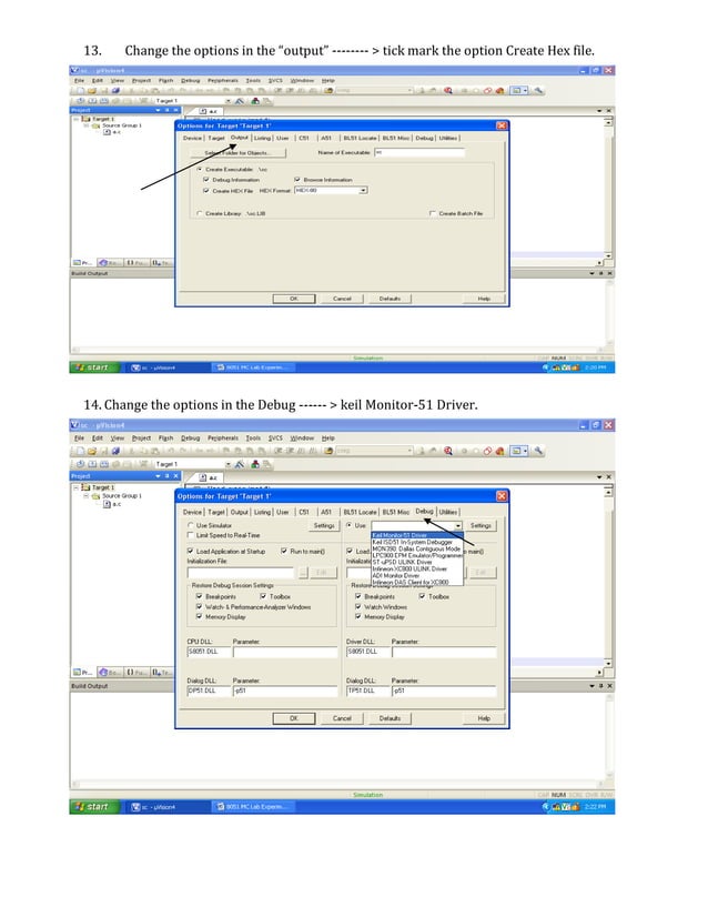 8051 mc lab experiments screenshot manual | PDF