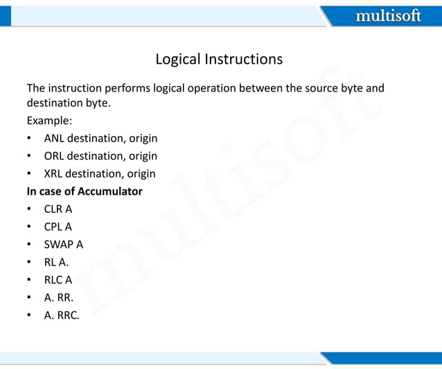 Instruction Set of 8051 Microcontroller | PPTX