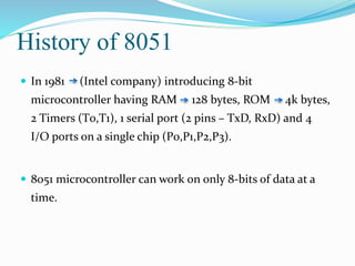 8051 Micro Controller | PPTX | Operating Systems | Computer Software and Applications