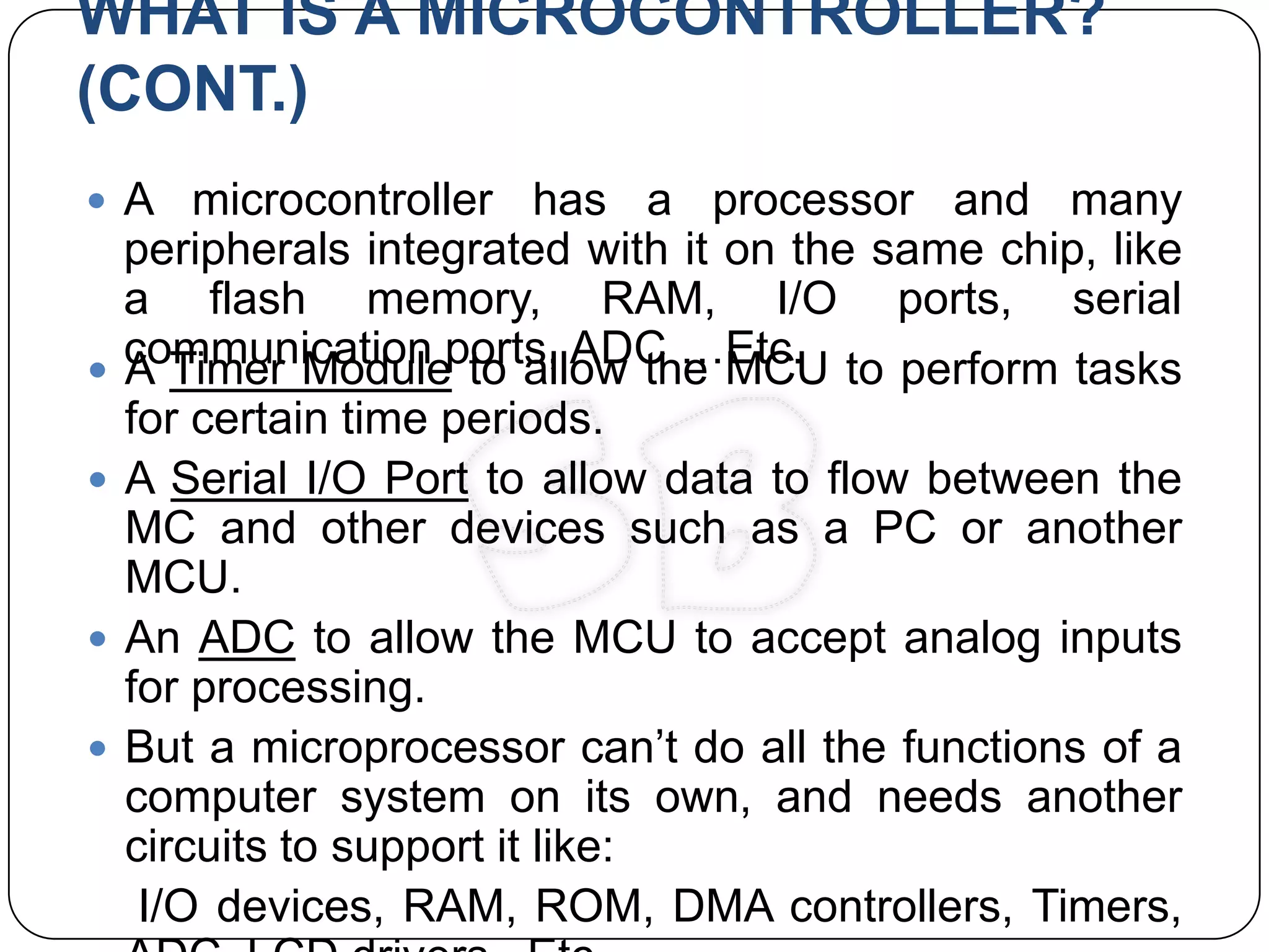 8051 microcontroller and embedded system | PPSX | Computing | Technology & Computing