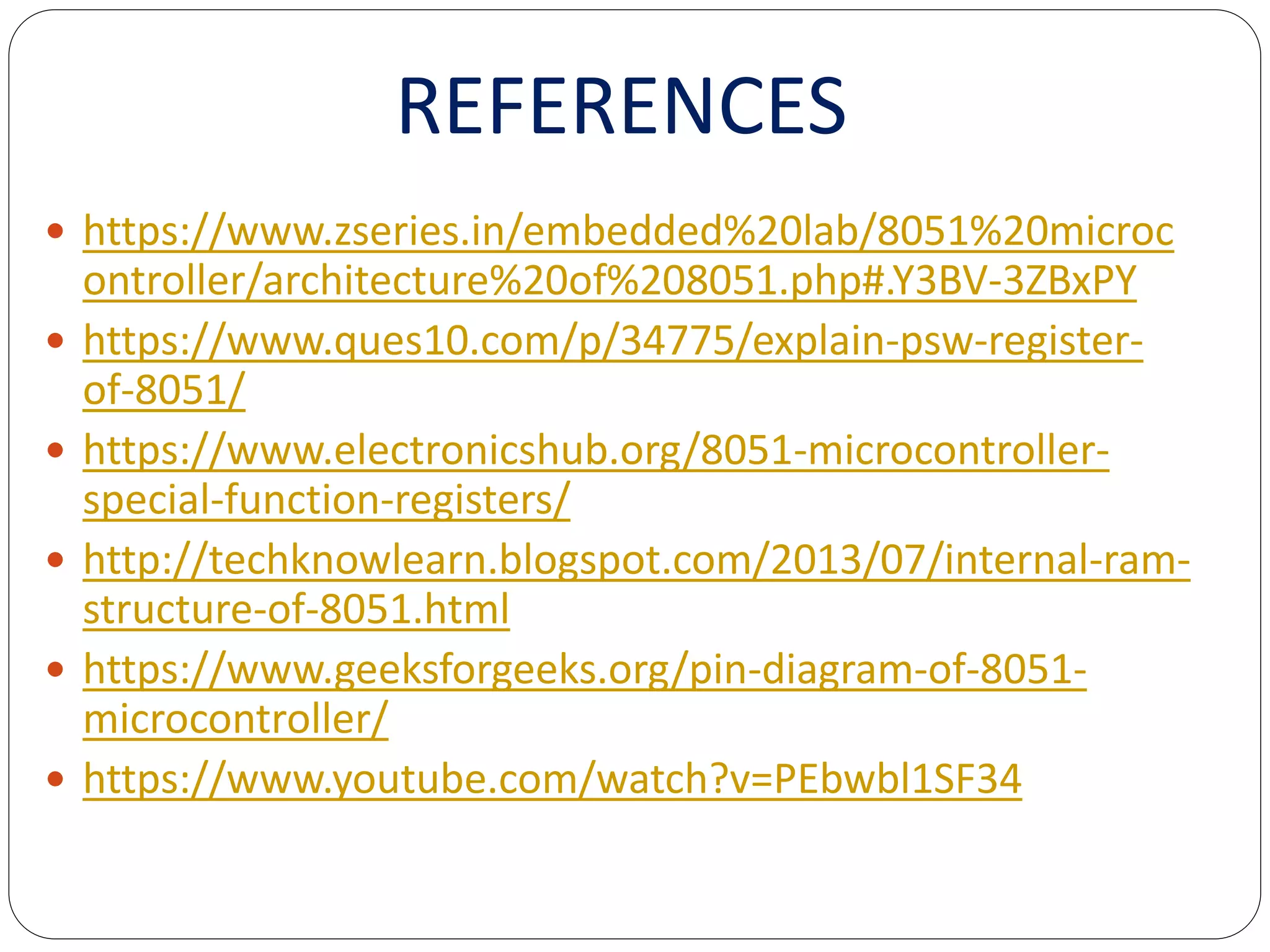 8051 MICROCONTROLLER ECE.pptx | Computing | Technology & Computing