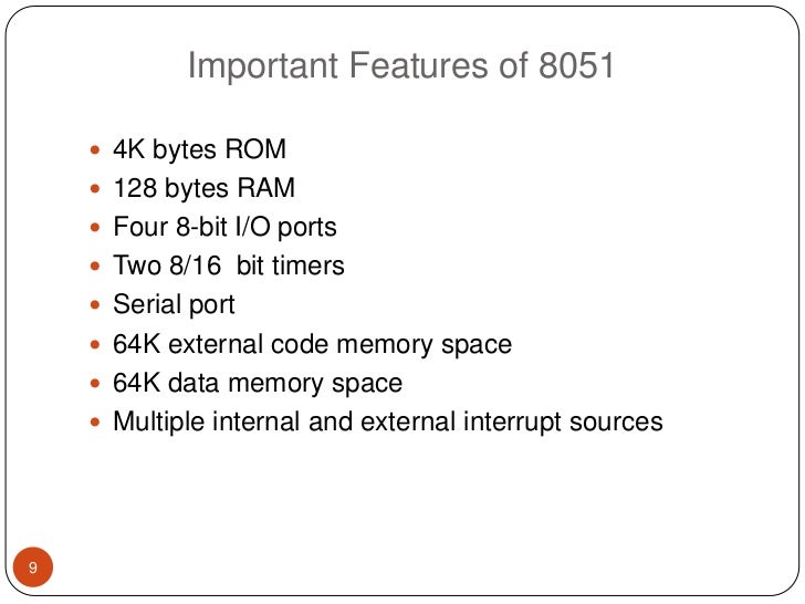 8051 Microcontroller Features