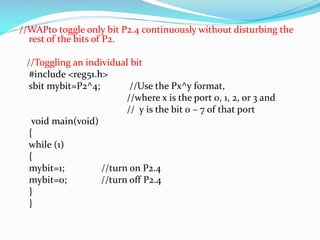 8051 programming skills using EMBEDDED C | PPTX