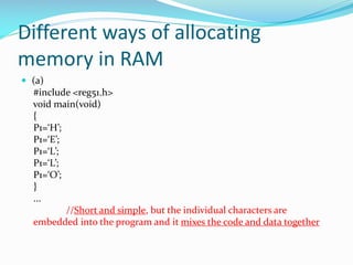 8051 programming skills using EMBEDDED C | PPTX | Programming Languages | Computing
