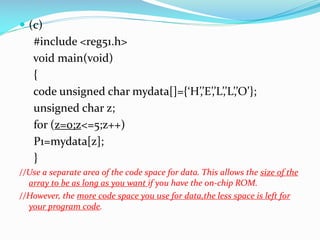 8051 programming skills using EMBEDDED C | PPTX