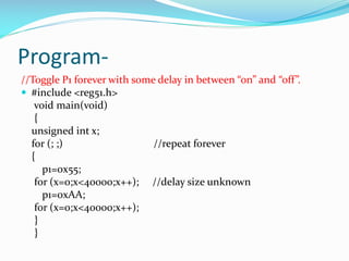 8051 programming skills using EMBEDDED C | PPTX | Programming Languages | Computing