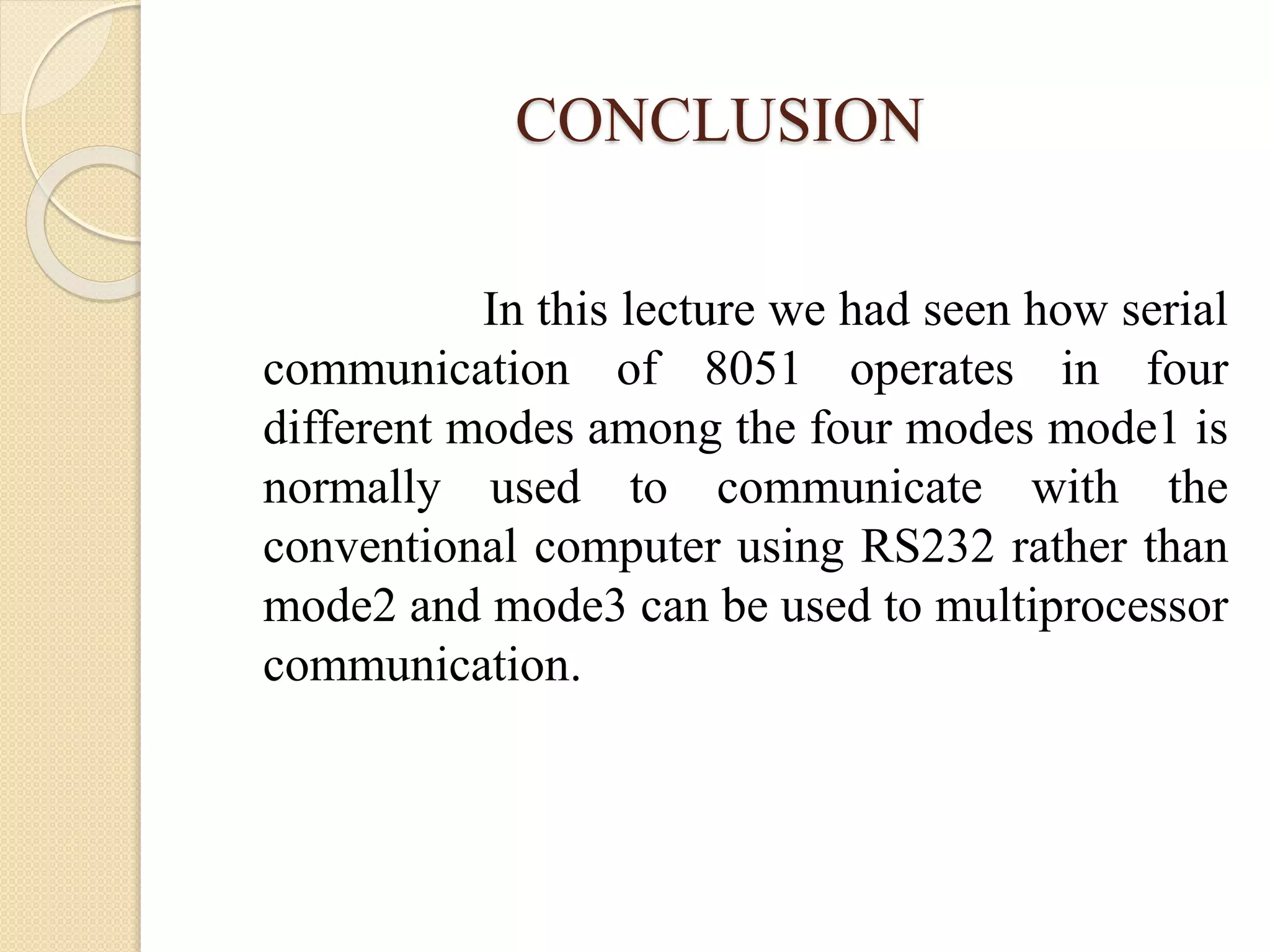 8051 serial communication1 | PPTX
