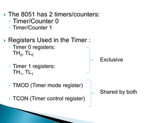 8051 timer counter | PPTX | Technology & Computing