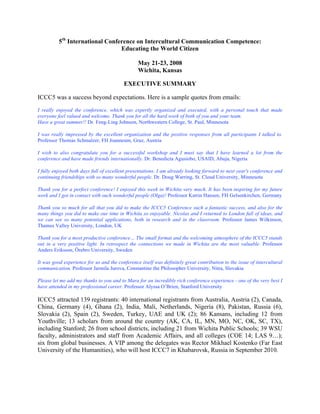 ICCC5ExecutiveSummary2 | PDF | Business Expos & Conferences | Events