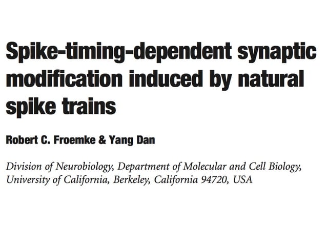 Froemke & Dan STDP | PPT