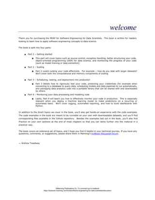 Software Engineering For Data Scientists Meap V2 Andrew Treadway Pdf