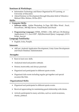 M Rizwan Khalid | DOC | Programming Languages | Computing