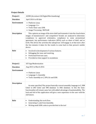 Saroj_Profile | DOCX | Operating Systems | Computer Software and Applications