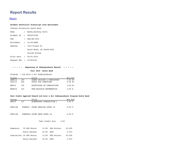 Unofficial Transcript | PPT