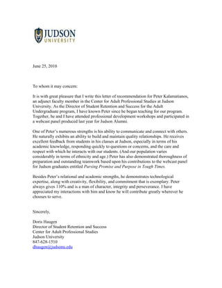 Recommendation for PK 6-25-10 | DOC