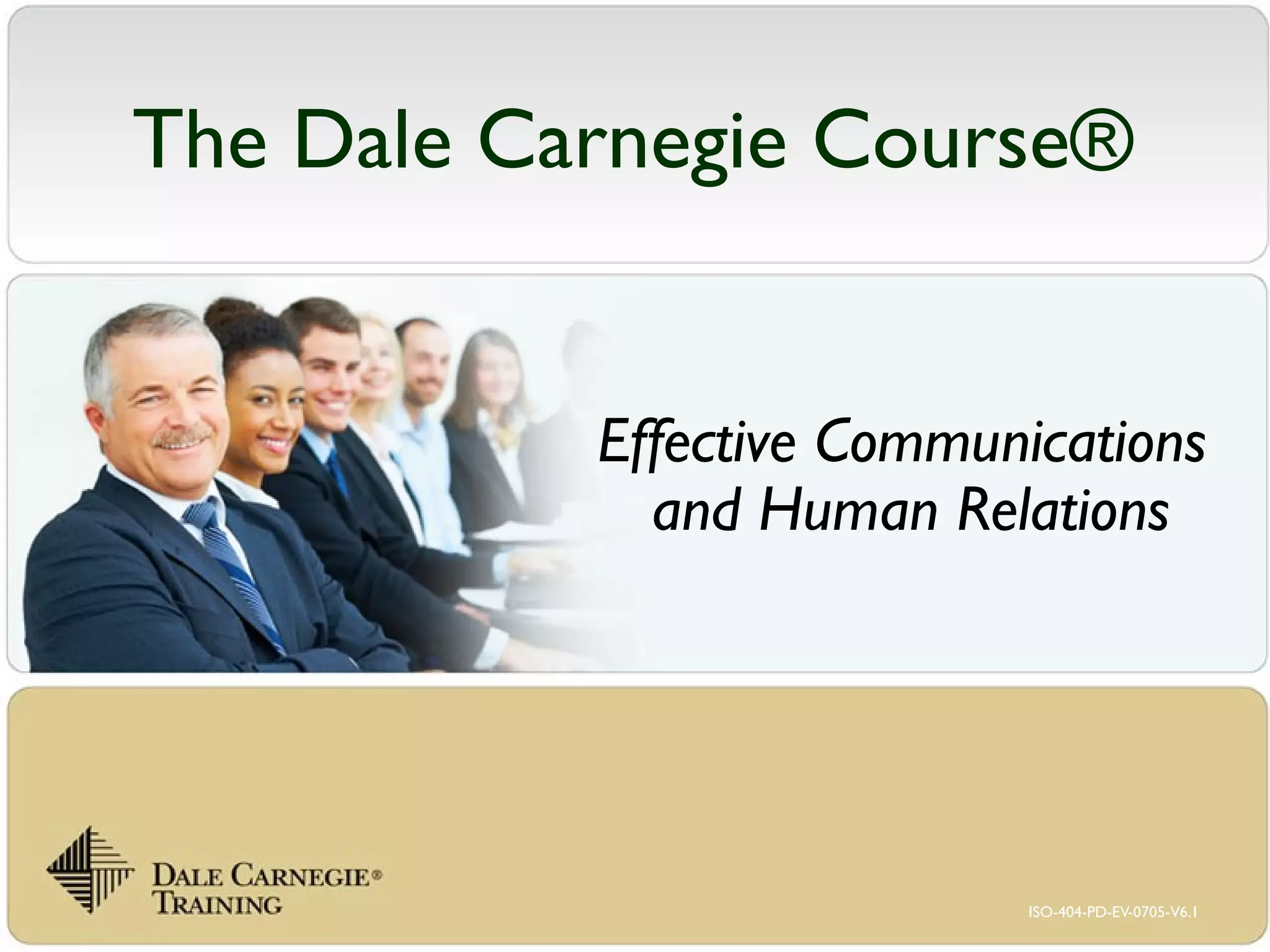 Dale Carnegie - Effective Communications and Human Relation | PPT