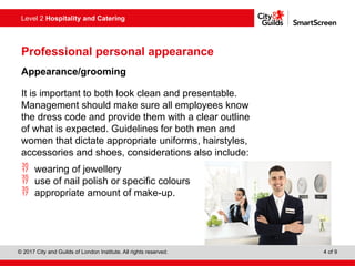 Grooming standards for male and female in hotel | PPTX