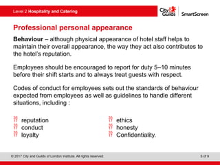Grooming standards for male and female in hotel | PPTX