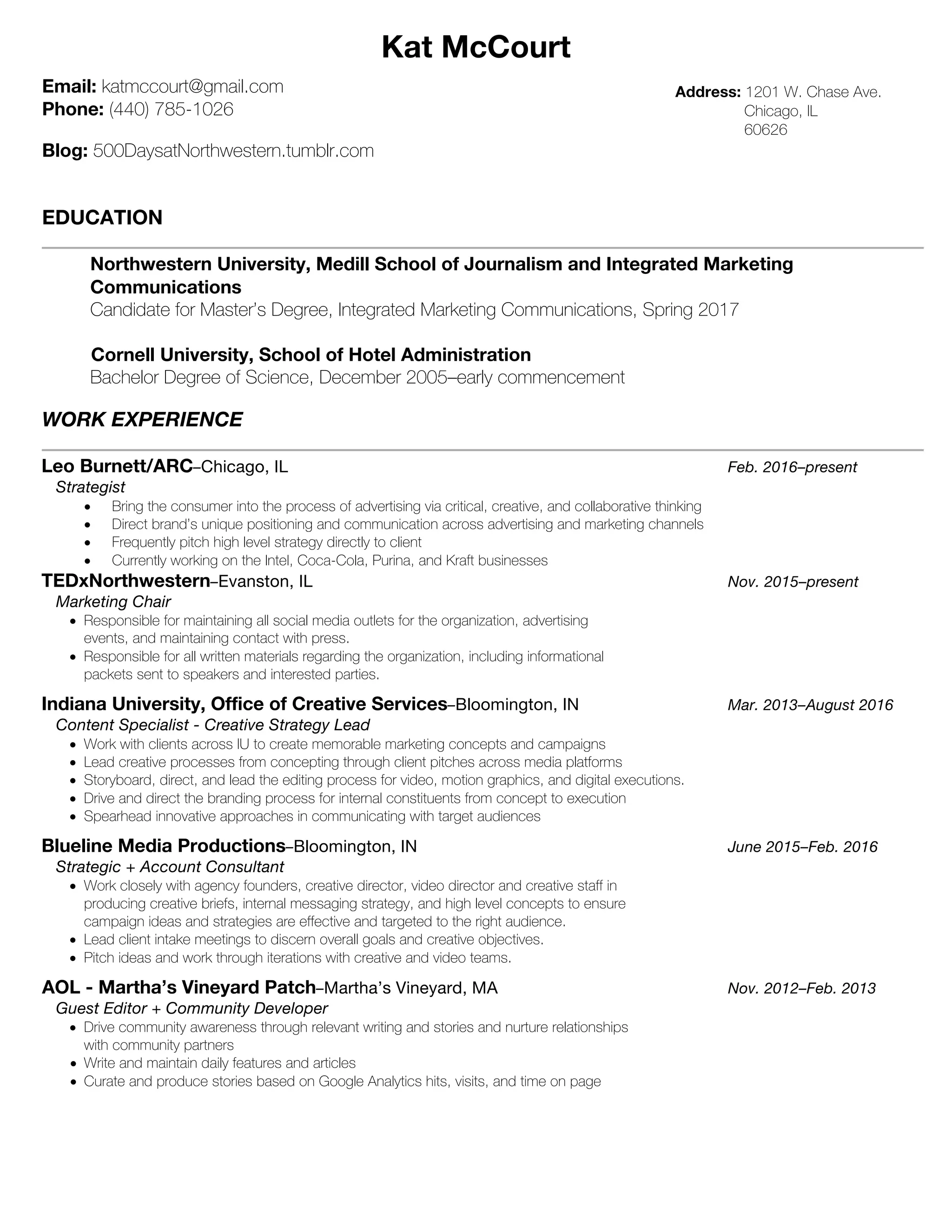 Kat McCourt Resume_2016 | PDF