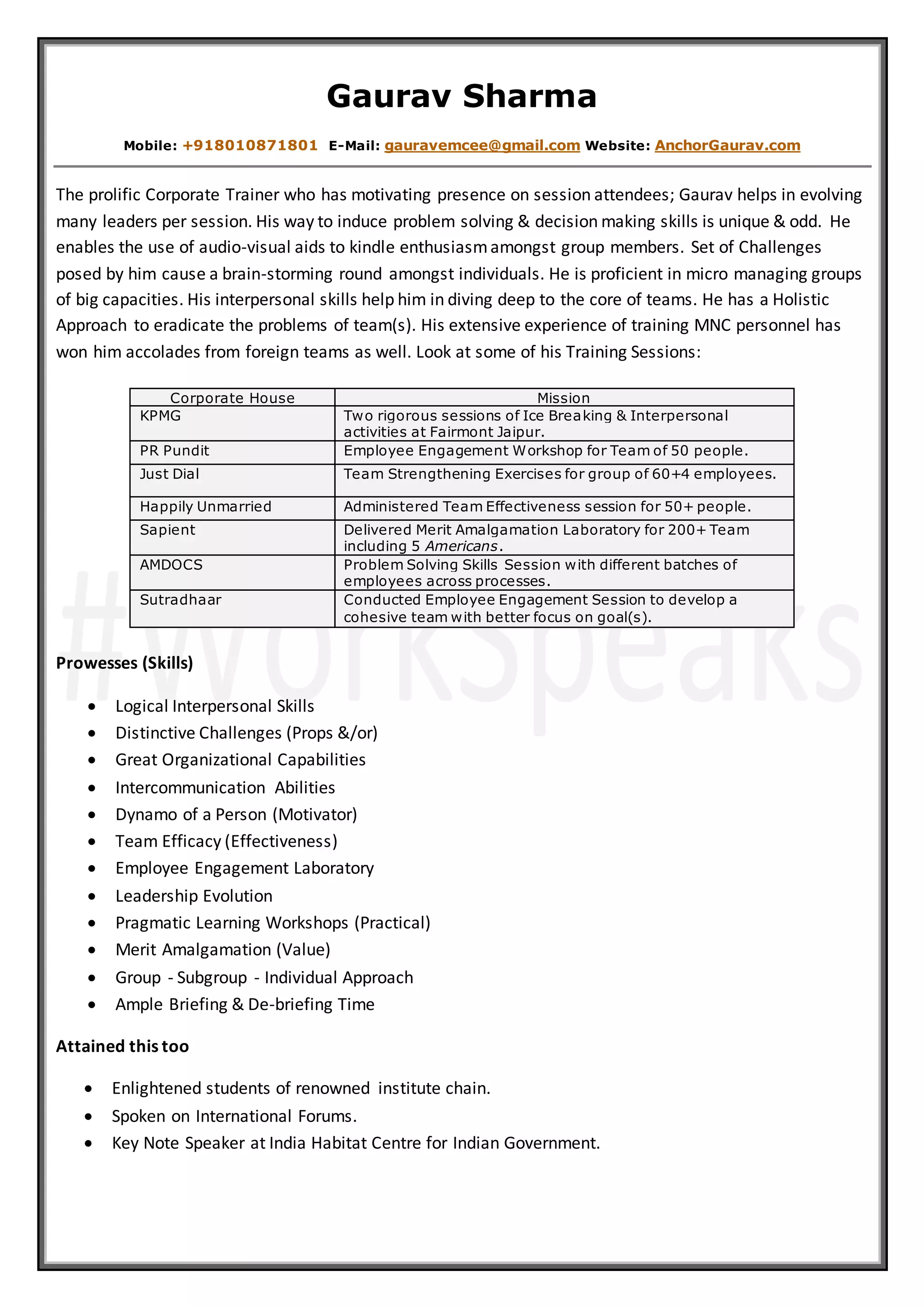 Gaurav Sharma Corporate Trainer Profile no bg | DOCX