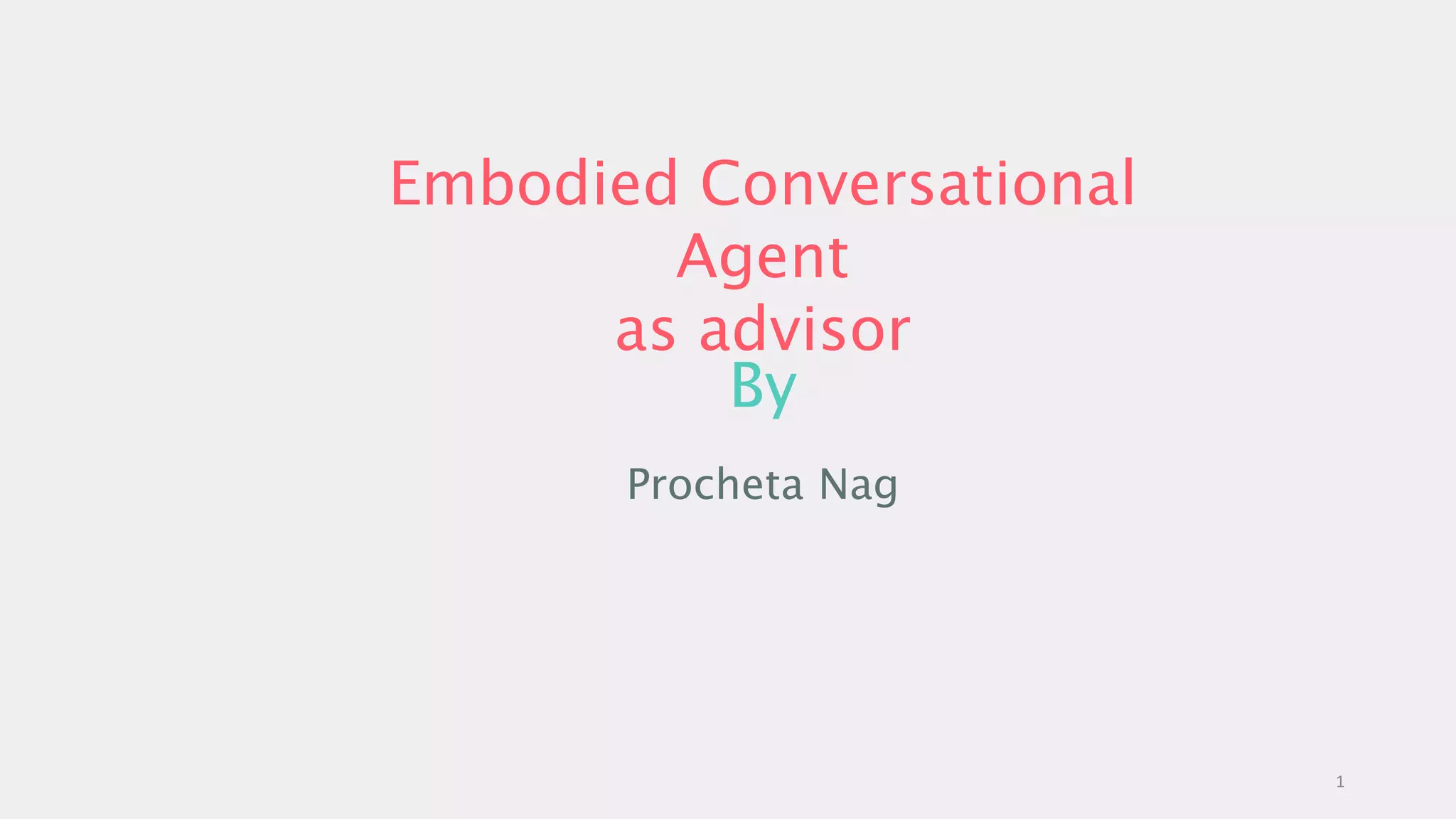 Talking with Embodied agent | PPT