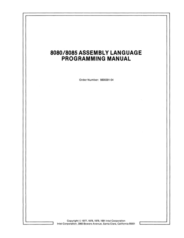 8080 8085 assembly language_programming manual programando | PDF