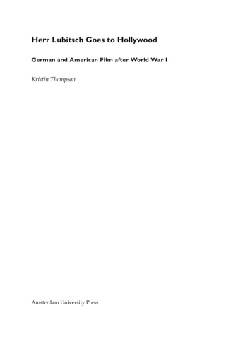 Herr Lubitsch Goes To Hollywood German And American Film After World ...