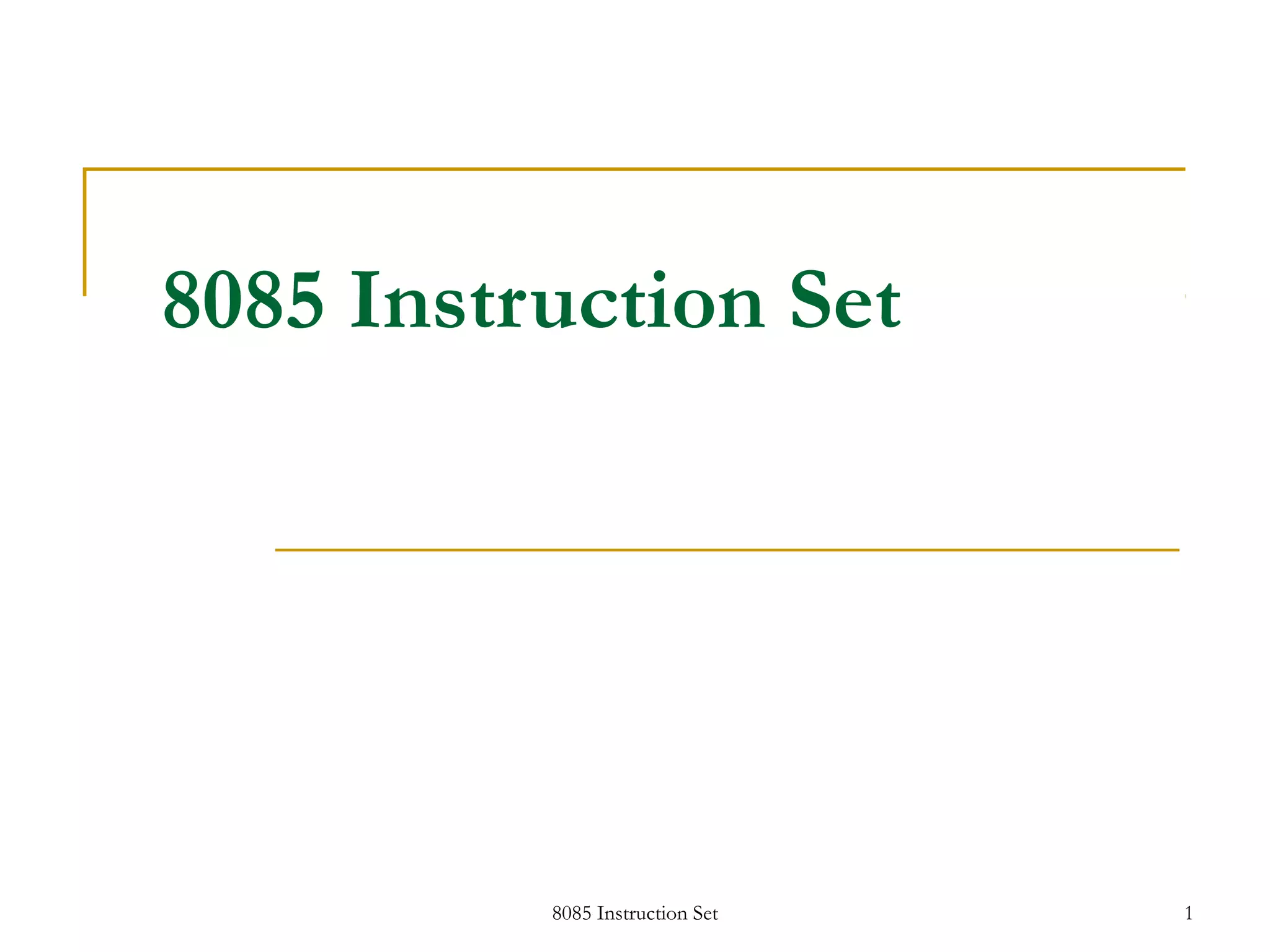 8085 instruction-set | PPT