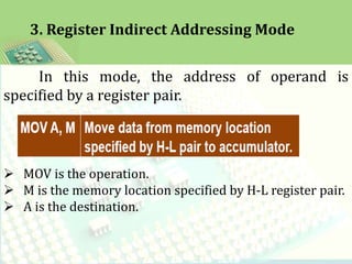 8085 addressing modes | PPTX